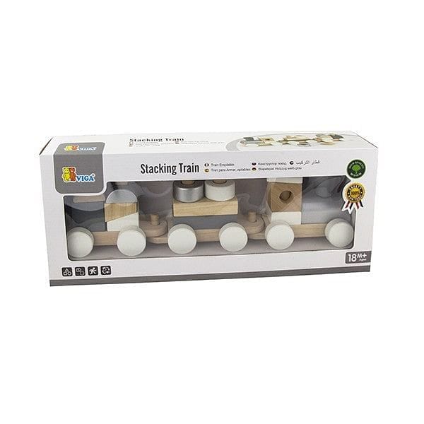 VIGA hall-valge puidust rong | Fairy Kitten Mänguasjapood